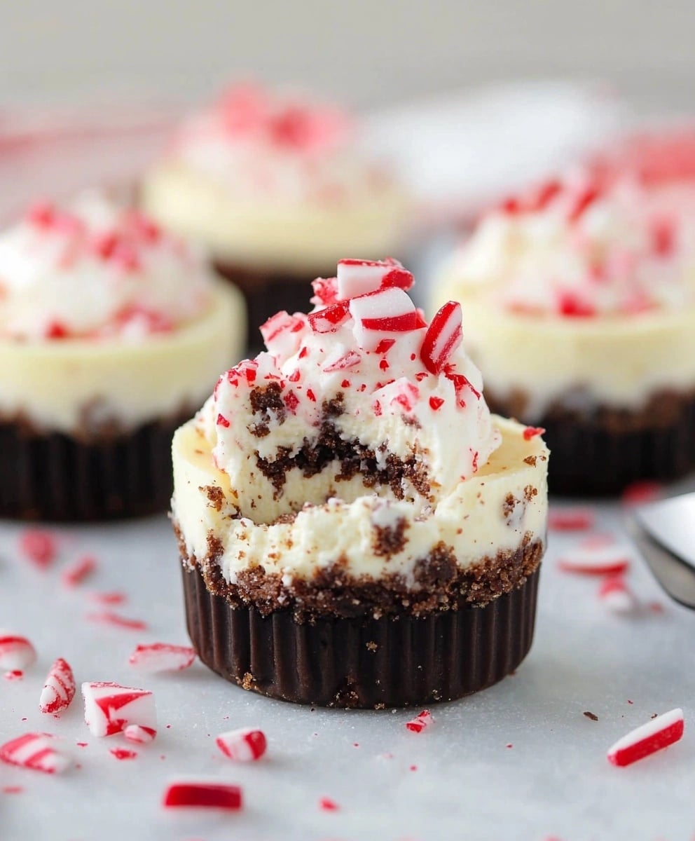Mini Peppermint Bark Cheesecakes Recipe - Recipe Vibe