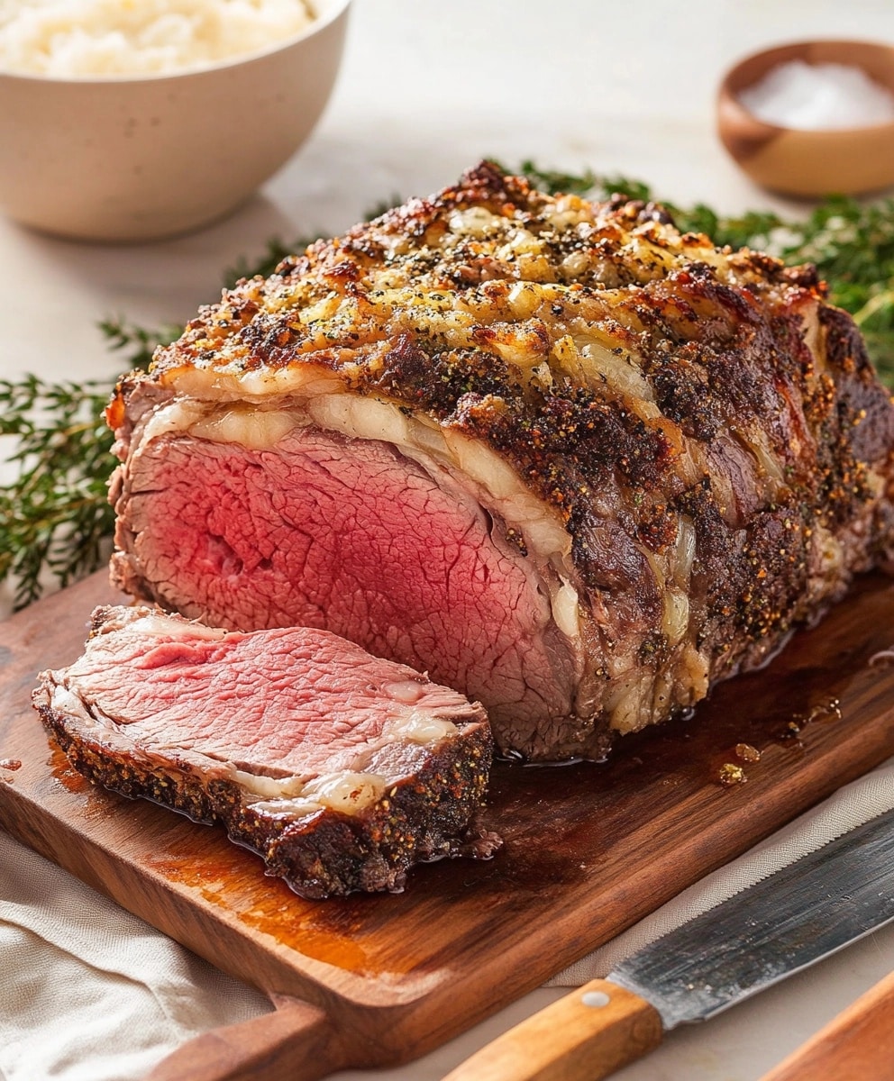 Butter And Garlic Crusted Prime Rib Recipe - Recipe Vibe