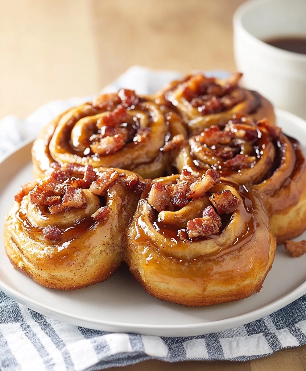 Maple beef Bacon Cinnamon Rolls Recipe - Recipe Vibe