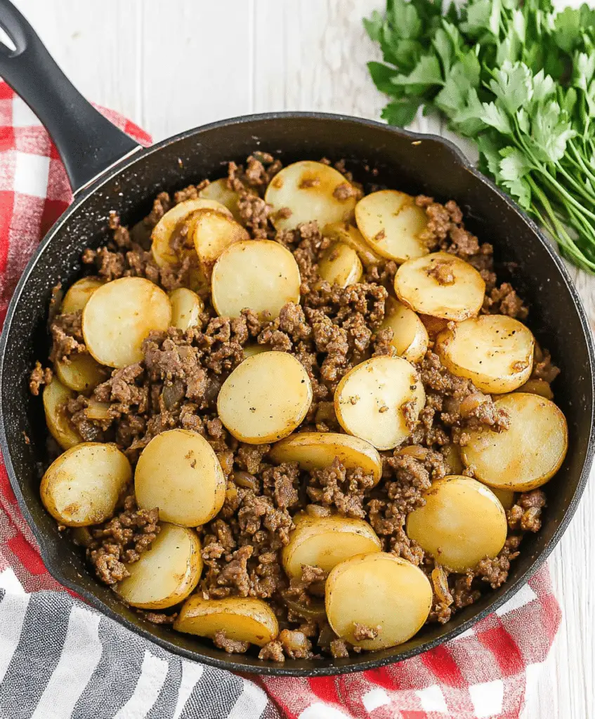 Ground Beef And Potatoes Skillet Recipe - Recipe Vibe