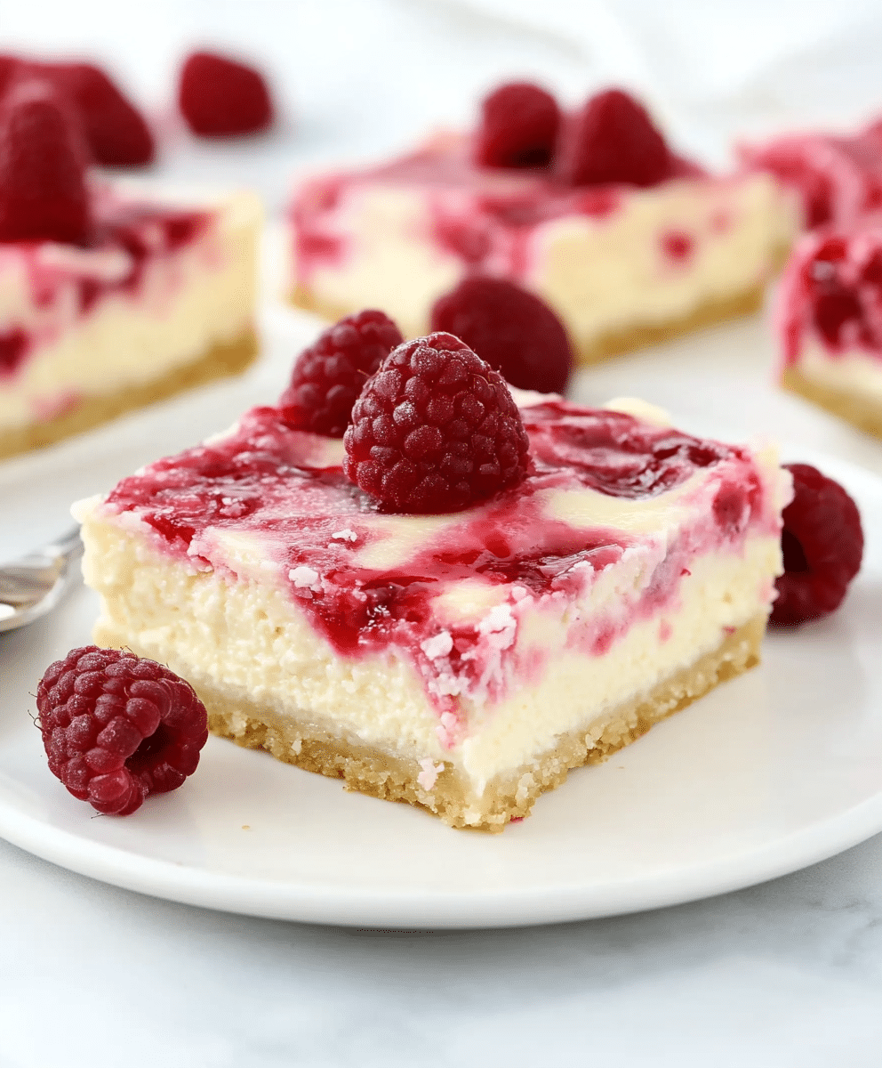 Raspberry White Chocolate Cheesecake Squares Recipe - Recipe Vibe