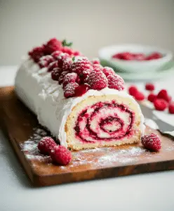 Christmas Raspberry Cake Roll Recipe - Recipe Vibe