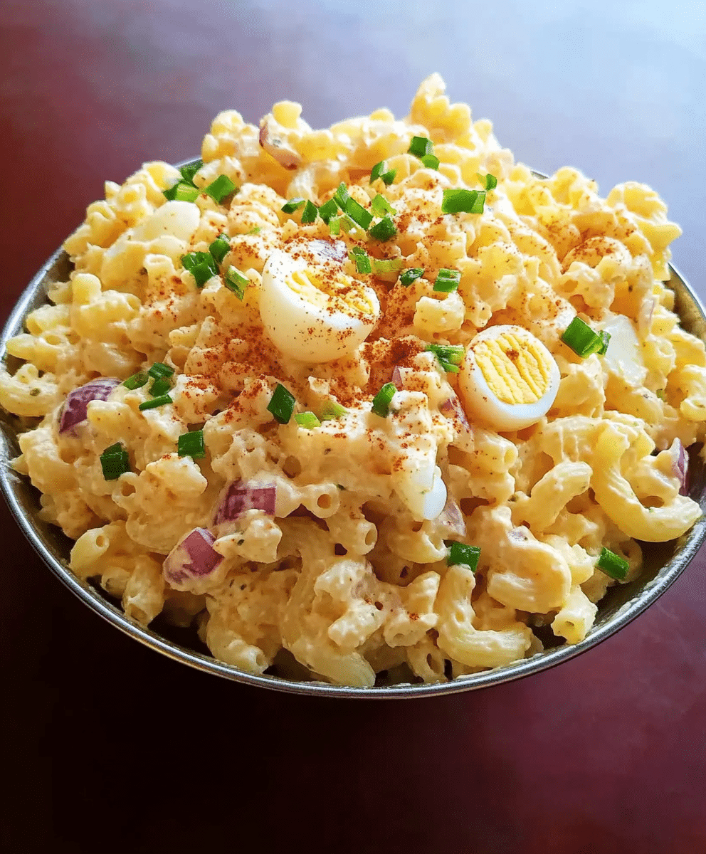 Deviled Egg Macaroni Pasta Salad Recipe - Recipe Vibe
