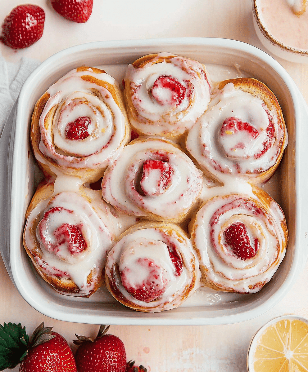 Strawberry Rolls With Lemon Icing Recipe - Recipe Vibe