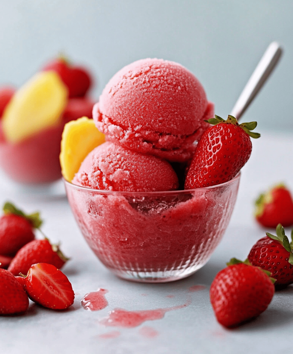 Strawberry Sorbet Recipe - Recipe Vibe