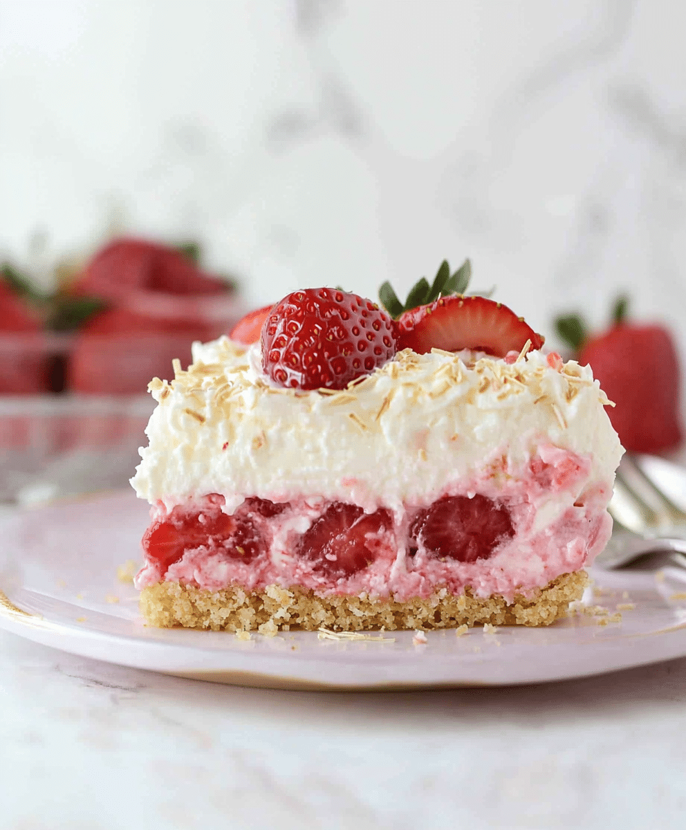 No-bake Strawberry Delight Recipe - Recipe Vibe