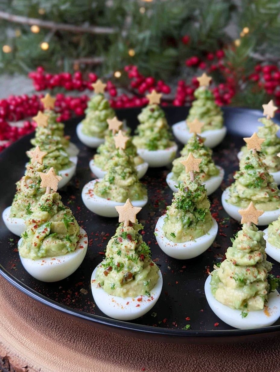 Avocado Toast Christmas Tree Deviled Eggs Recipe