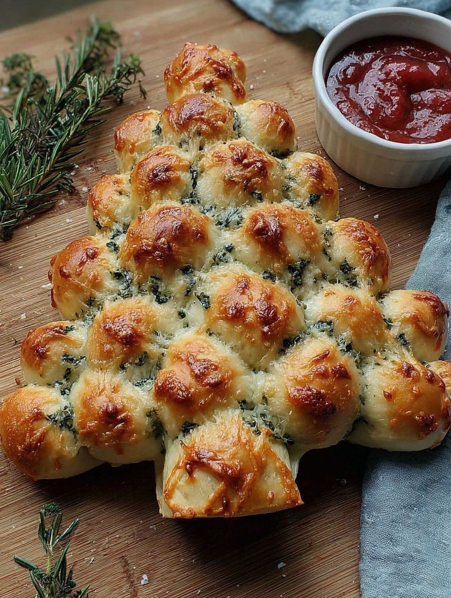 Cheesy Christmas Tree Bread Recipe