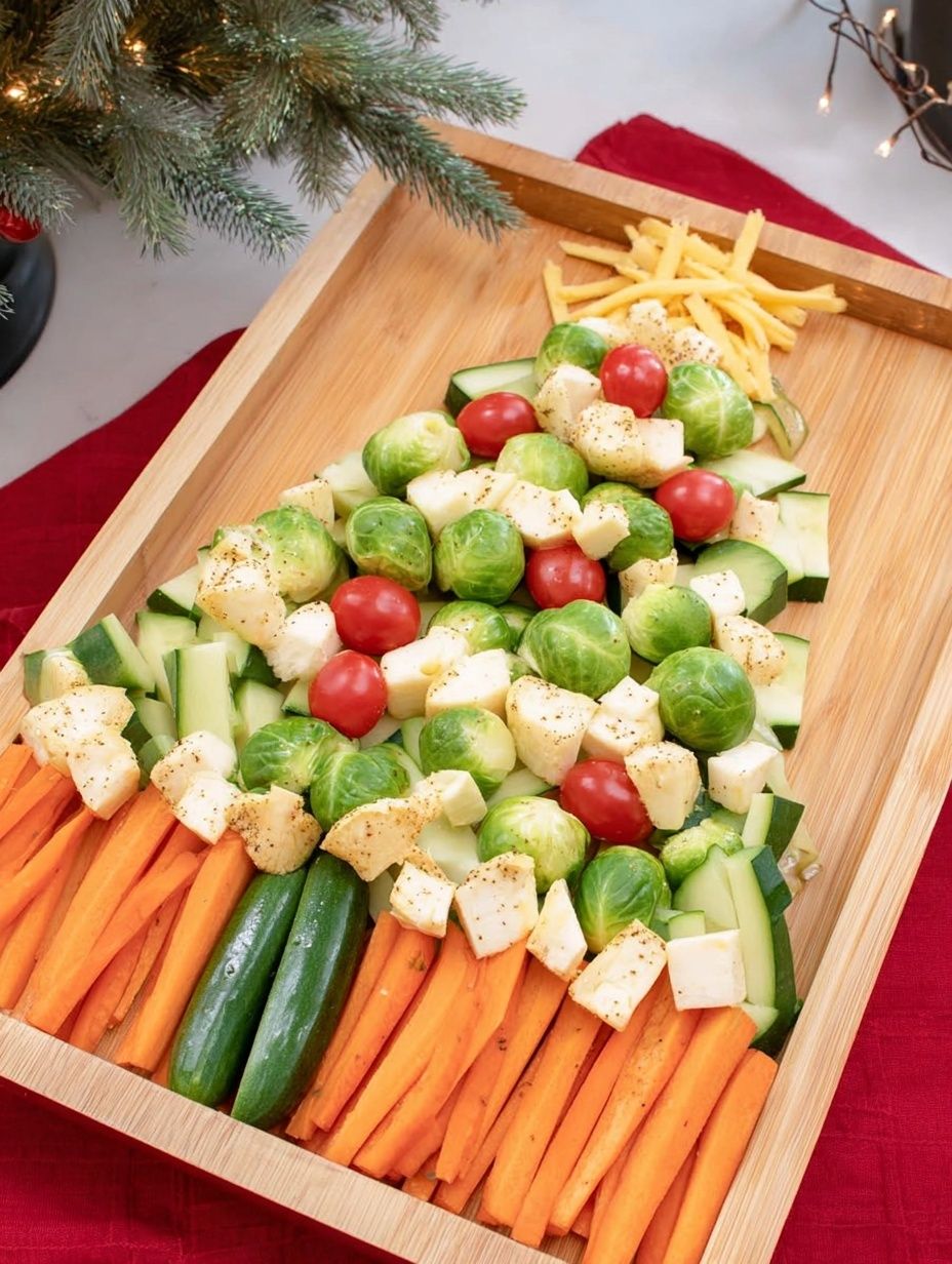 Vegetable Christmas Tree Appetizer Tray Recipe