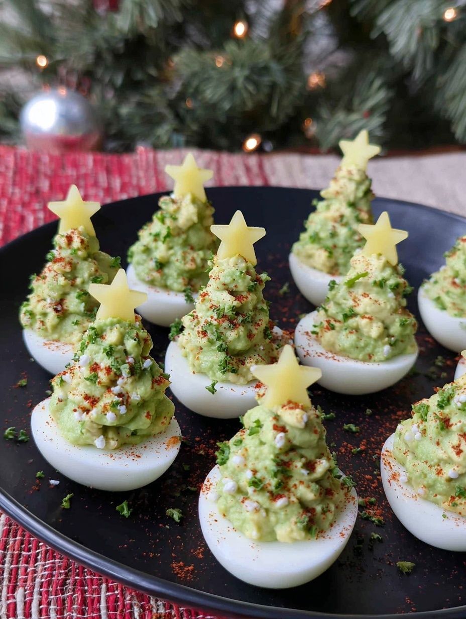 Avocado Toast Christmas Tree Deviled Eggs Recipe