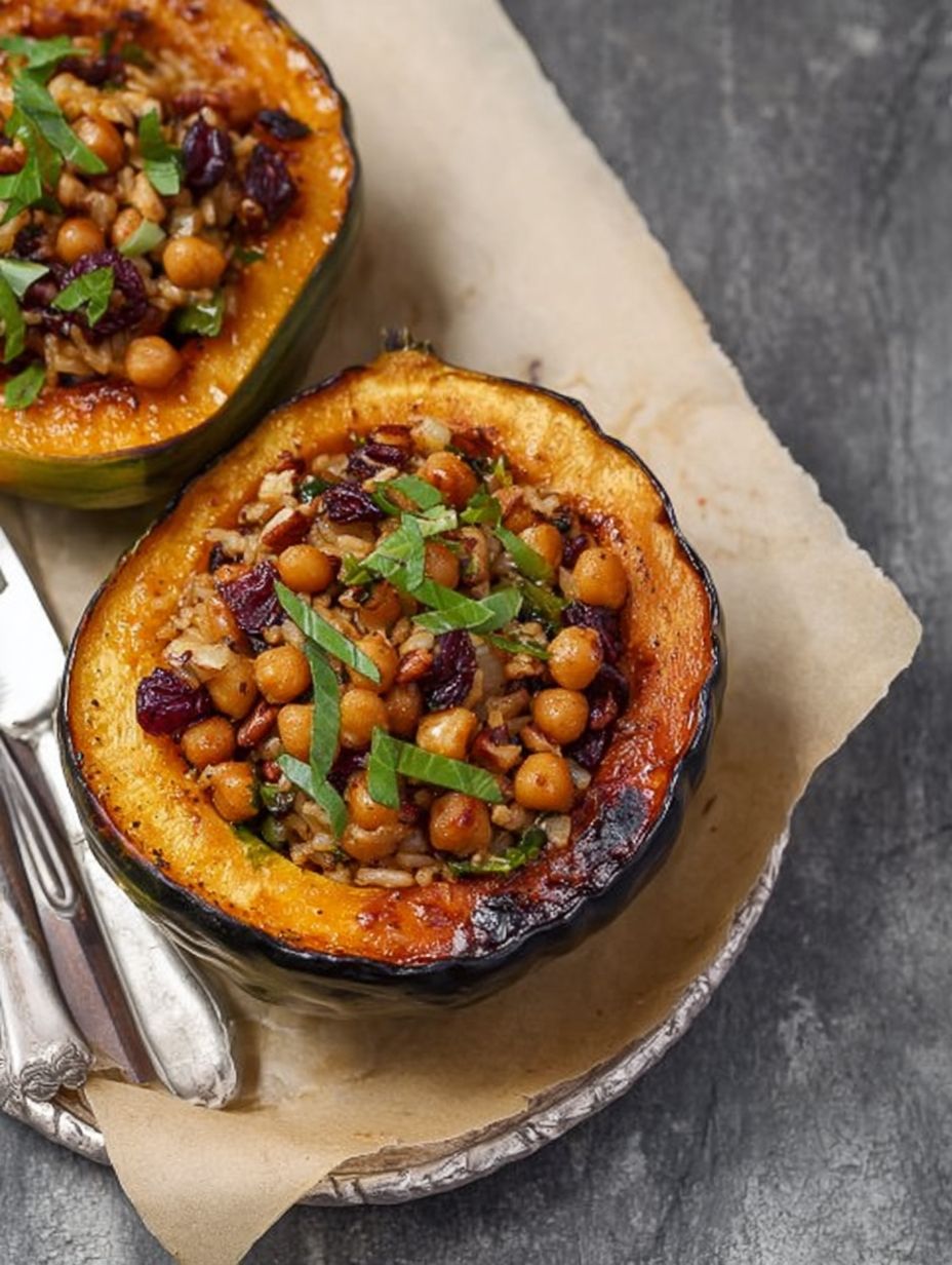 Cozy Vegetarian Thanksgiving Recipe: Stuffed Acorn Squash Delight ...