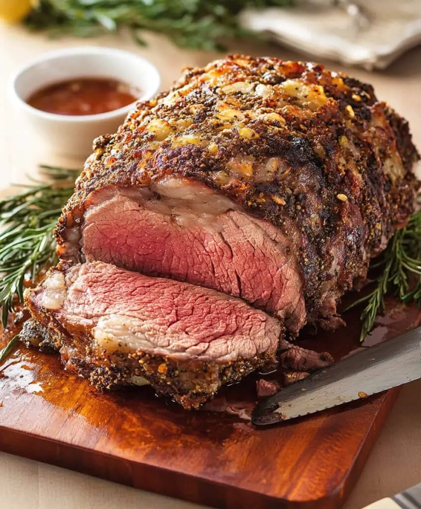 Butter And Garlic Crusted Prime Rib Recipe - Recipe Vibe