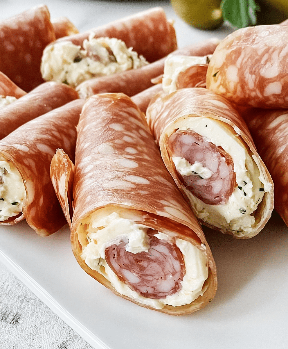 Salami Cream Cheese Roll Ups Recipe - Recipe Vibe